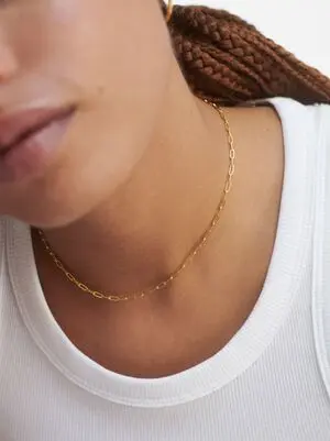 Monica Vinader Mini Paperclip Choker - Gold
