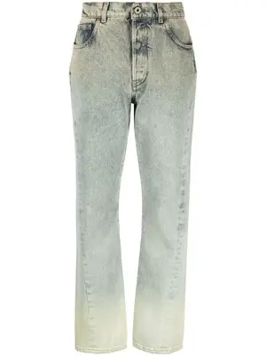 Off-White Washed Denim Straight-leg Jeans