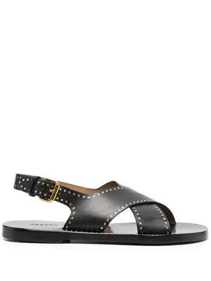 Isabel Marant Étoile Jane Studded Leather Sandals - Black