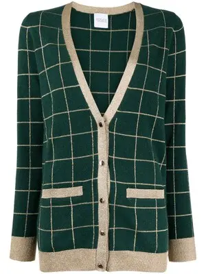 MADELEINE THOMPSON Check-pattern Cardigan - Green