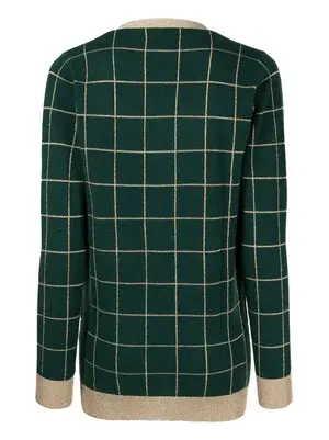 MADELEINE THOMPSON Check-pattern Cardigan - Green