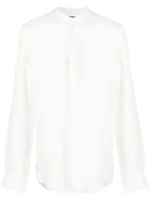 Ralph Lauren Band-collar Linen Shirt - Neutrals