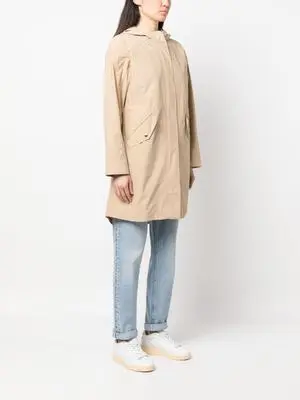 Woolrich Hooded Mid-length Coat - Neutrals