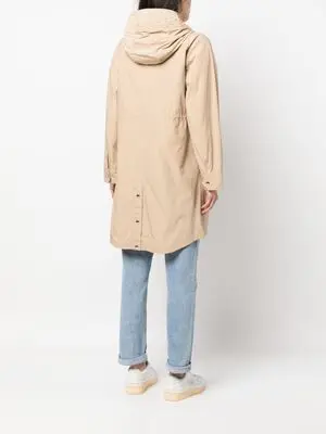 Woolrich Hooded Mid-length Coat - Neutrals