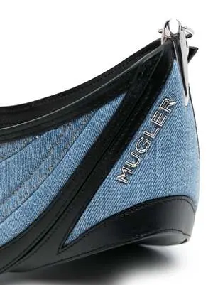 MUGLER Small Spiral Curve 01 Denim Bag - Blue