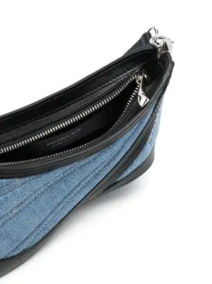 MUGLER Small Spiral Curve 01 Denim Bag - Blue