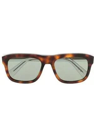 Saint Laurent Tortoiseshell Square Frame Glasses - Brown
