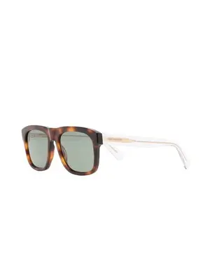 Saint Laurent Tortoiseshell Square Frame Glasses