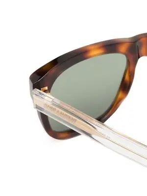 Saint Laurent Tortoiseshell Square Frame Glasses
