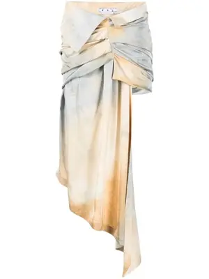 Off-White Tie-dye Asymmetric Skirt - Brown