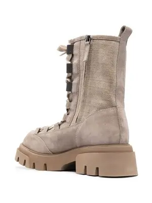 Brunello Cucinelli Eyelet-embellished Leather Boots