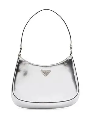 Prada Cleo Leather Shoulder Bag - Silver