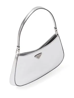 Prada Cleo Leather Shoulder Bag - Silver
