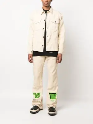 Off-White Logo-appliqué Straight-leg Jeans