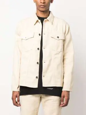 Off-White Embroidered Denim Shirt