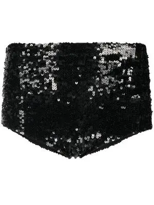 P.a.r.o.s.h Sequin Mini-shorts - Black