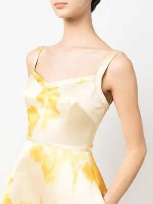 EMILIA WICKSTEAD Floral-print Midi Dress - Yellow