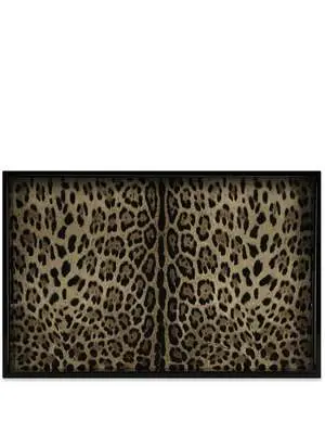 Dolce & Gabbana Leopard Print Tray - Black
