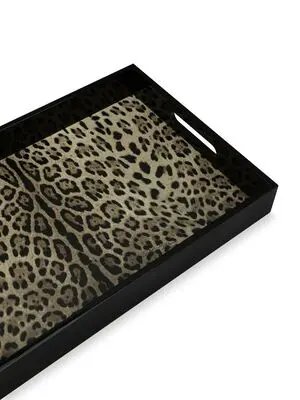 Dolce & Gabbana Leopard Print Tray - Black