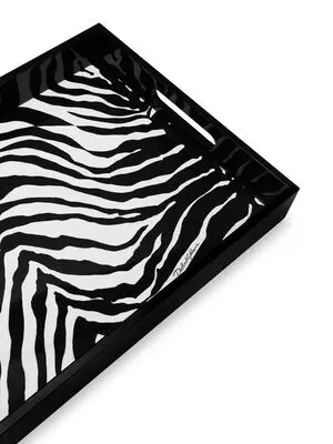 Dolce & Gabbana Zebra-print Wood Tray - Black