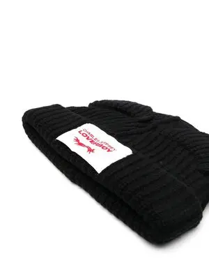 CHARLES JEFFREY Knitted Cat-ear Detail Beanie Hat