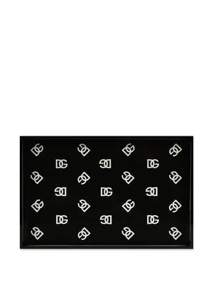 Dolce & Gabbana Dg Logo-print Wood Tray - Black