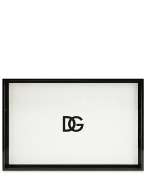 Dolce & Gabbana Dg Logo Wood Tray - Black