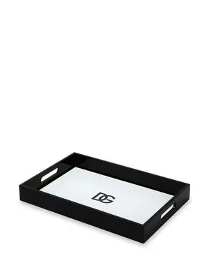 Dolce & Gabbana Dg Logo Wood Tray - Black