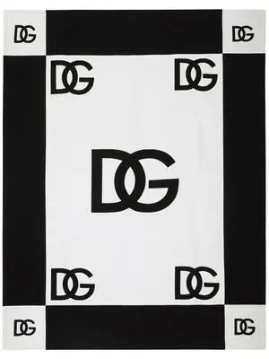 Dolce & Gabbana Logo Pattern Cotton Blanket