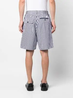 Sacai Vertical-stripe Print Cotton Shorts
