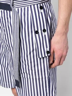 Sacai Vertical-stripe Print Cotton Shorts
