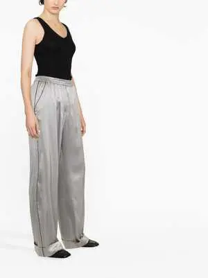 Dolce & Gabbana High-waist Silk Trousers - Grey