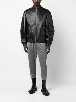MANOKHI Savona Leather Bomber Jacket - Black