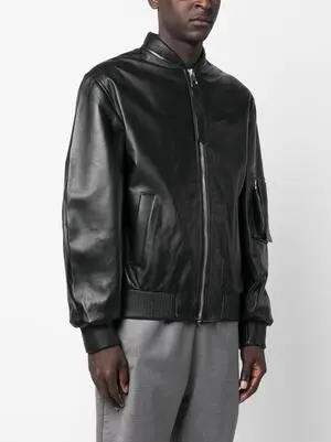 MANOKHI Savona Leather Bomber Jacket - Black