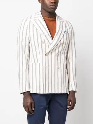 MANUEL RITZ Stripe-pattern Double-breasted Blazer