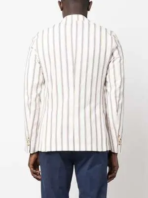 MANUEL RITZ Stripe-pattern Double-breasted Blazer