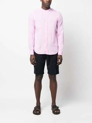 MANUEL RITZ Band-collar Plain Shirt - Pink