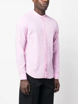 MANUEL RITZ Band-collar Plain Shirt - Pink