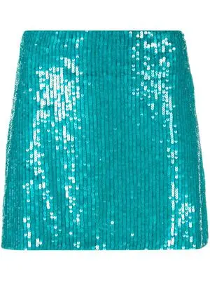 P.a.r.o.s.h Sequin-ebellished Skirt Blue