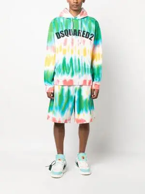 Dsquared2 Tie-dye Print Track Shorts - Green