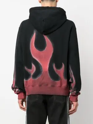 Heron Preston Flame Print Cotton Hoodie