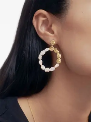 Monica Vinader Mother-of-pearl Dangle Hoop Earrings