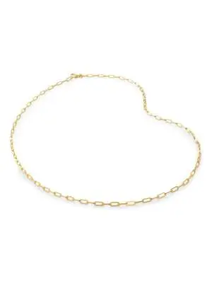 Monica Vinader Mini Paperclip Chain Necklace - Gold