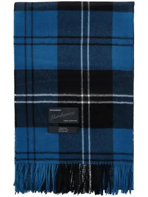 MAGNIBERG Logo-patch Alpaca Blanket - Blue
