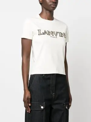 LANVIN Logo-patch T-shirt - White