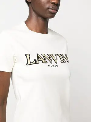 LANVIN Logo-patch T-shirt - White