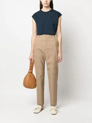 LEMAIRE Check-print High-waisted Trousers
