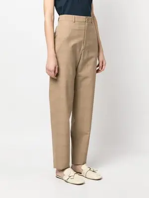 LEMAIRE Check-print High-waisted Trousers