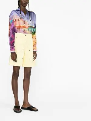 Palm Angels Embroidered Palm Tree Shorts