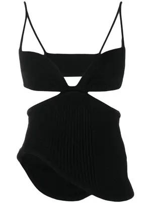 Off-White Cut-out Ribbed-knit Top